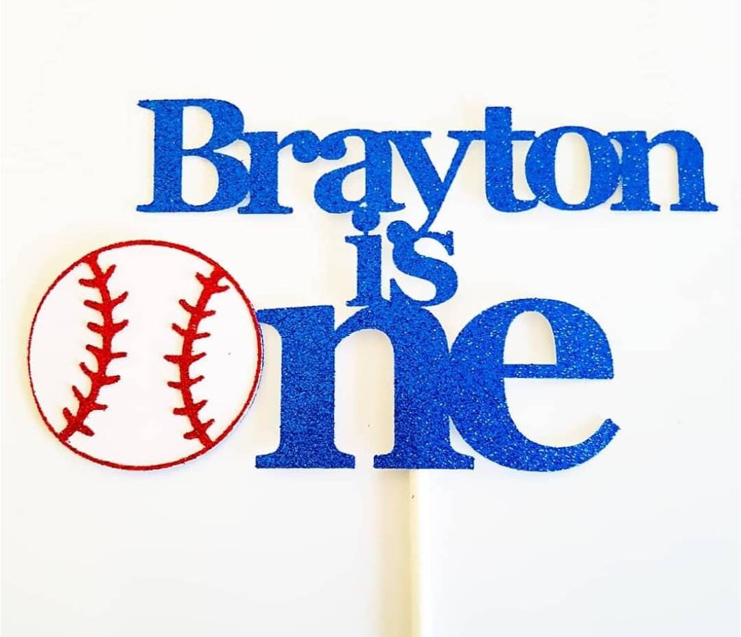 Baseball Cake Topper, One Baseball Cake Topper, Custom Baseball Cake ...