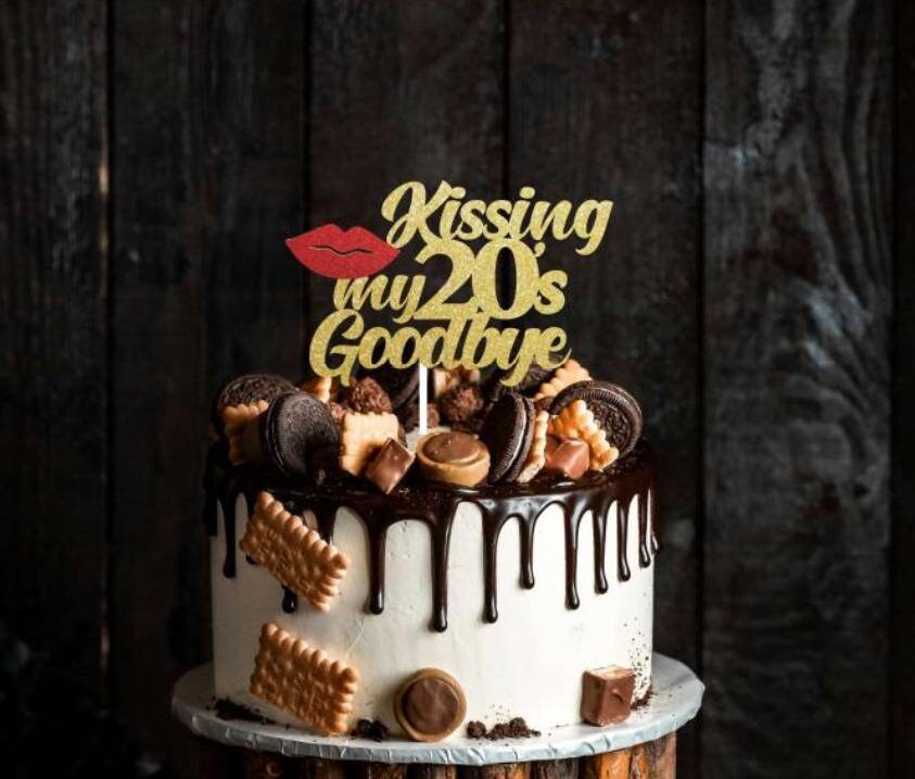 Kissing My 20's Goodbye Cake Topper, 30th Cake Topper, 30th Birthday ...