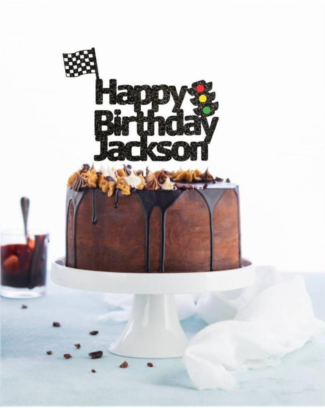 Race Car Cake Topper Custom Race Car Birthday Topper Racing Cake Topper ...