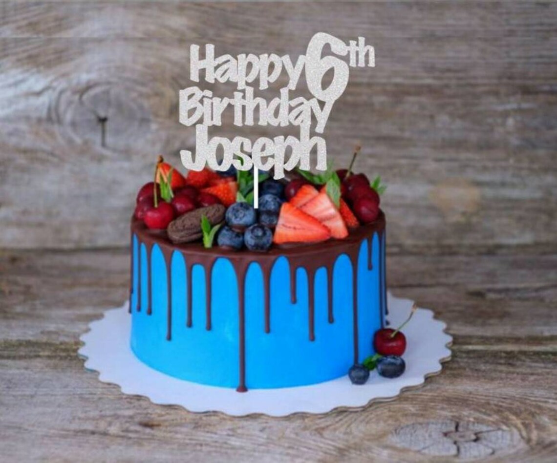 Happy 6th Birthday Cake Topper Custom Happy Birthday Topper - Etsy