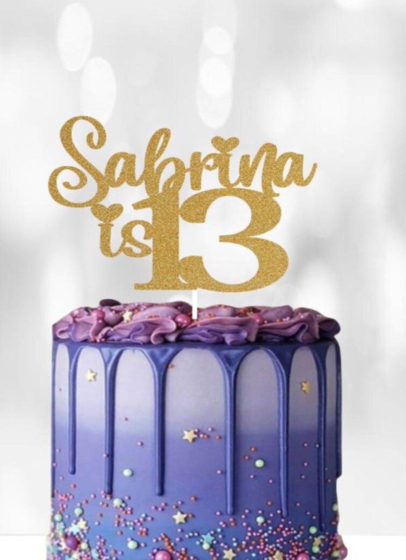 13th Birthday Cake Topper, Custom 13th Birthday Cake Topper, 13th Cake ...