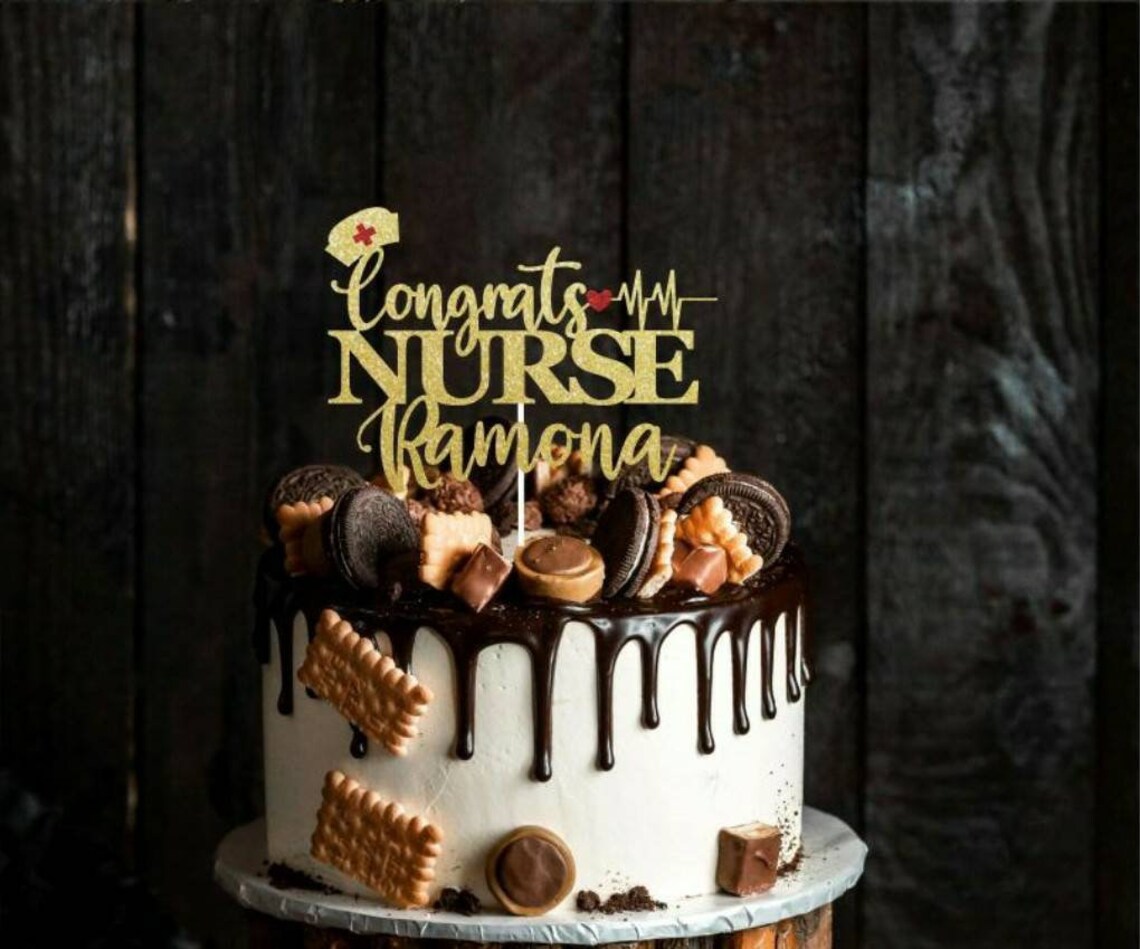 Congrats Nurse Cake Topper Custom Nurse Cake Topper Graduation - Etsy