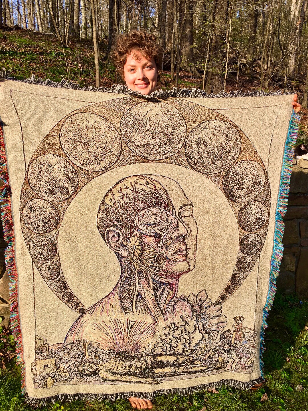 Cycles of Our Evolution Woven Cotton Art Blankets/tapestries Visionary ...