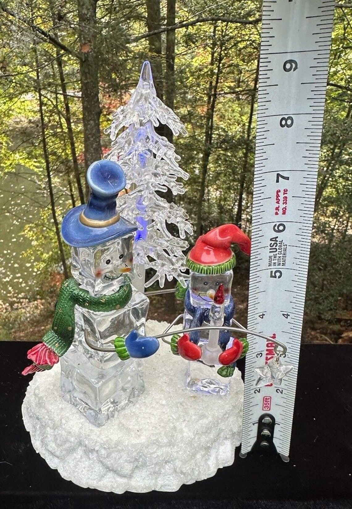 Snowman Campfire Lighted Christmas Tree Table Decoration Roasting ...