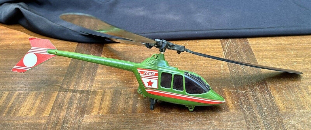 Vintage 1990’s Zoom Copter Air Flying Sky Helicopter Army Green Used - Etsy