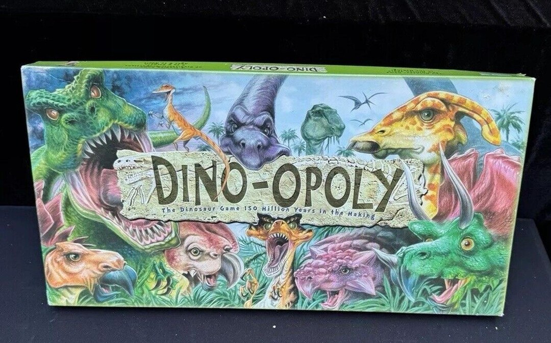 Dino-opoly Dinosaur Dino Prehistoric Family Monopoly Board Game EUC! - Etsy