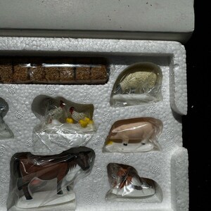 Dept 56 Heritage Village Farm Animals Set of 8 Hay 4 Split Rail Fence ...