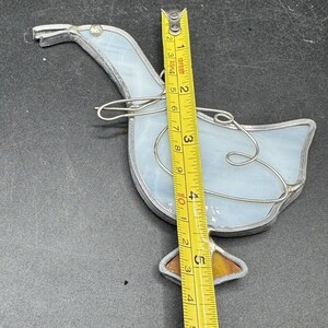 Stained Glass Hanging Sun Catcher White Goose Duck! so Pretty! Handmade ...