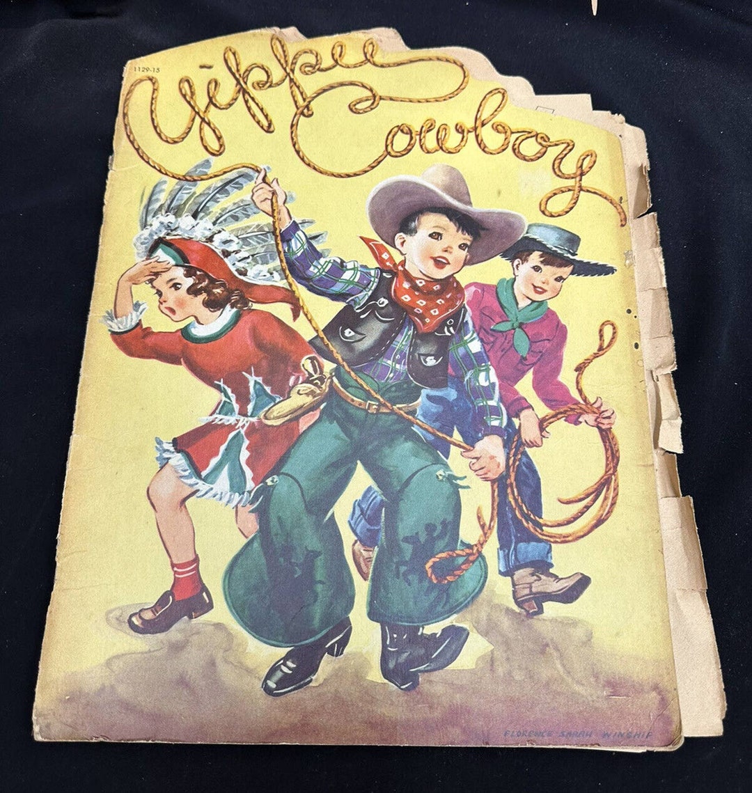 1950 Whitman Publishing Yippee Cowboy Western Cowboy Large Coloring ...