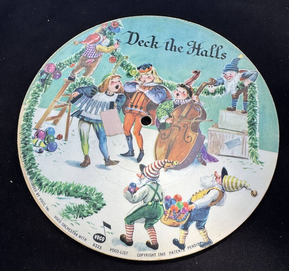 Rare VOCO 1949 Kitschy 7" Picture Disc Vtg Christmas Record 2 Side ...