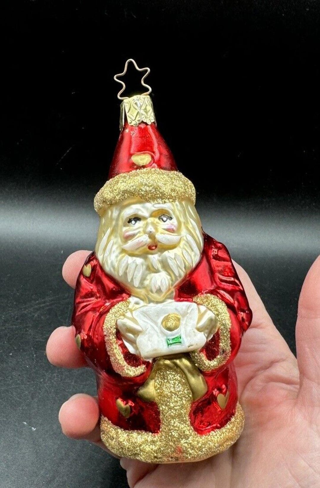 Merck Familys Old World Christmas Valentines Santa Claus Ornament Glass ...