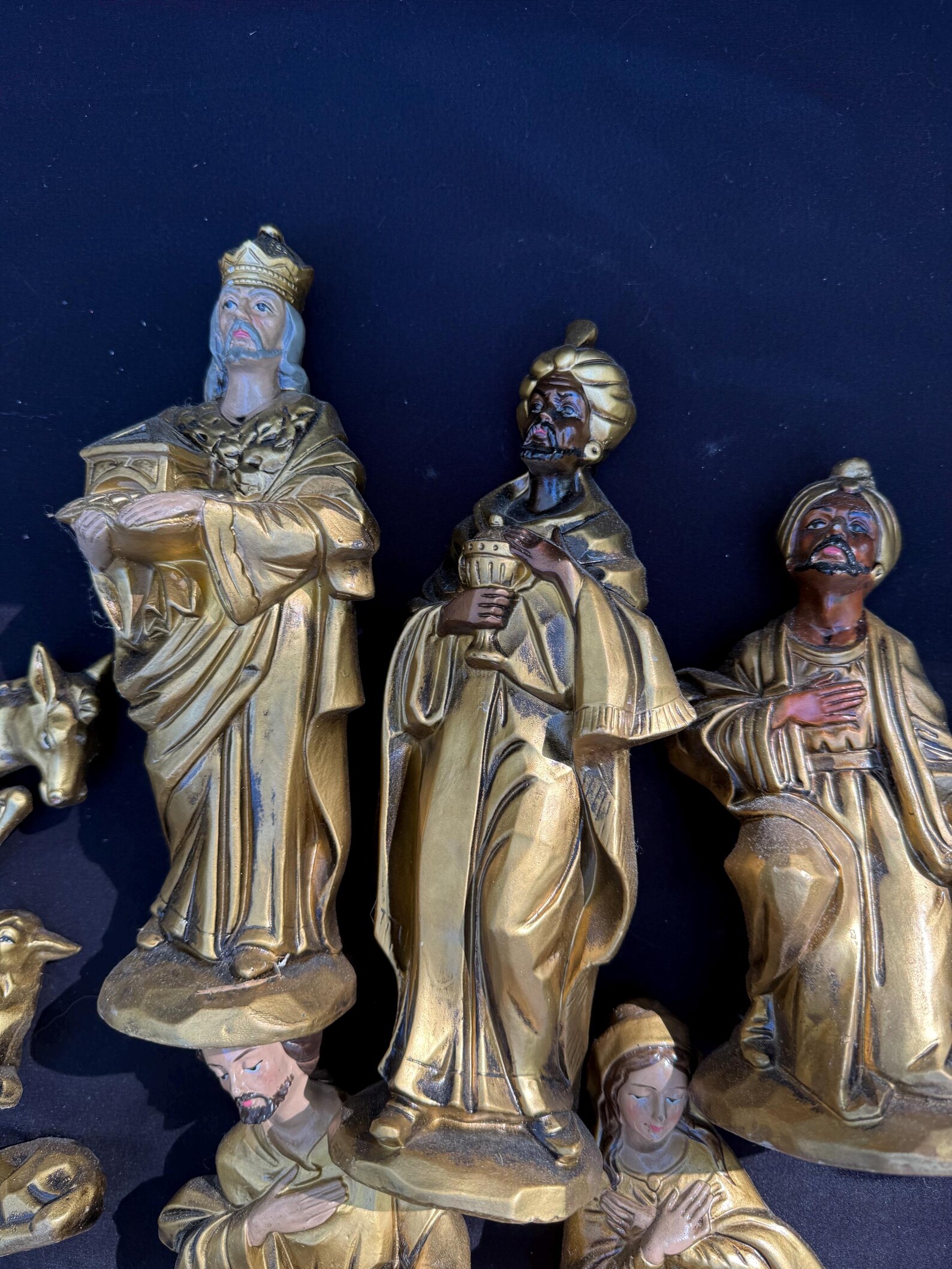 Vintage Chalkware Early 1950’s Made in Japan Large Size GOLD Nativity ...
