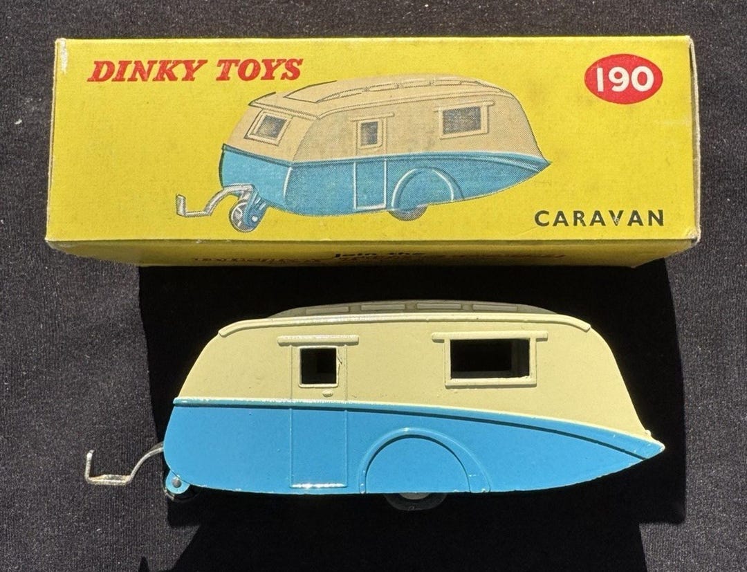 1950’s Dinky Toys 190 Caravan Camper Trailer Original Box Nice! T1 - Etsy