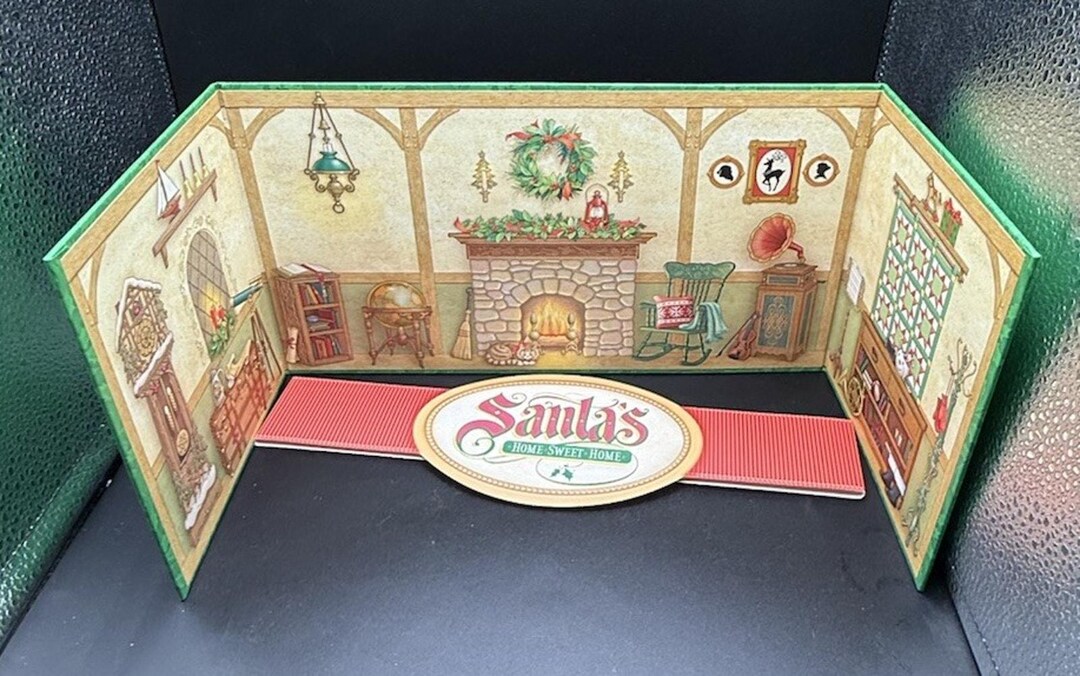 Rare Hallmark SANTA'S Home Sweet Home KOC Event Christmas Backdrop HTF ...