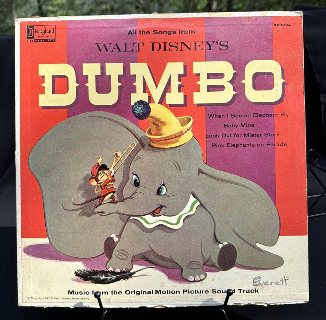 Rare 1st Print Walt Disney DUMBO Motion Picture Soundtrack Vinyl 1959 ...