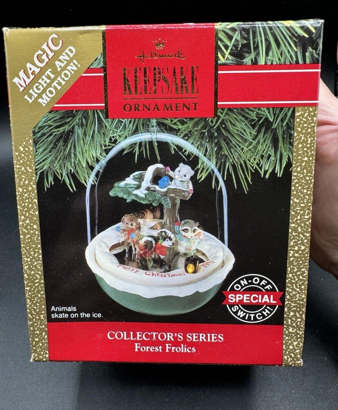 NEW 1991 Hallmark Keepsake Forest Frolics Ornament Magic Light Motion ...