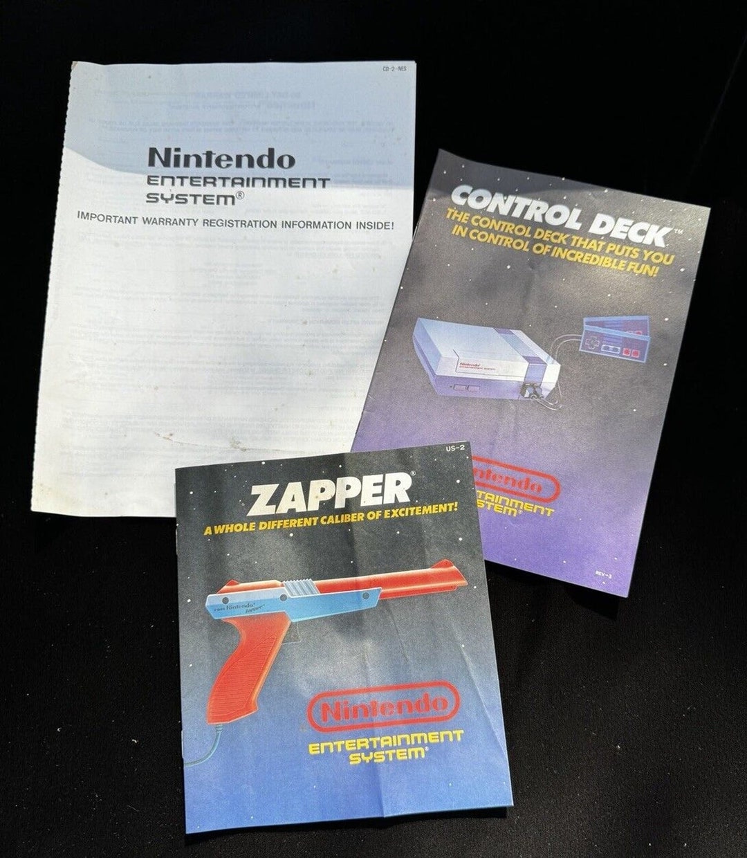 1988 NES Nintendo Control Deck System Console & Zapper Manuals Inserts ...