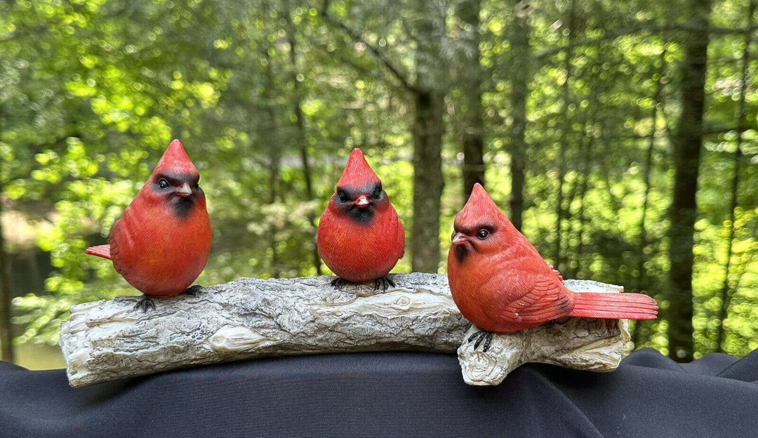 Wildlife Figurine by Royal Darwin 3 Cardinals on Stick Collectible ...