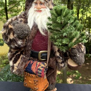 18 Inch Standing Rustic Mountain Santa Holding Christmas Tree - Etsy