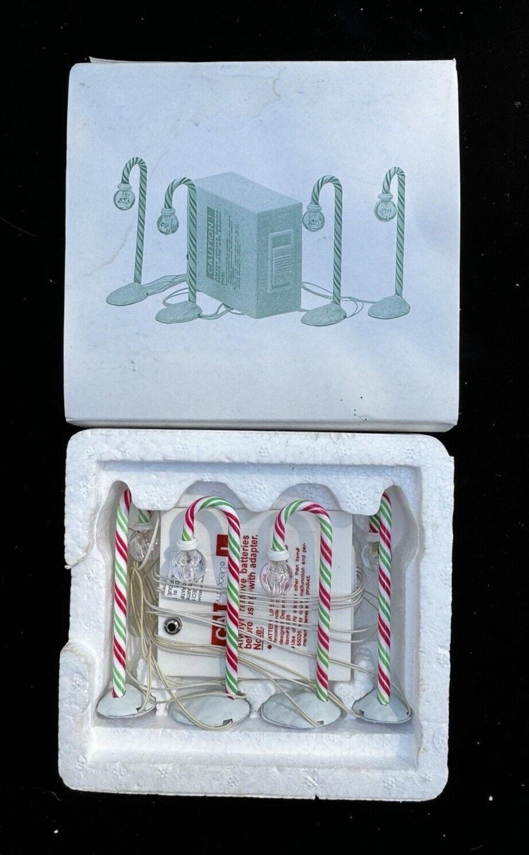 Department 56 Candy Cane Lamp Posts 52621 Set of 4 Battery Operated New ...