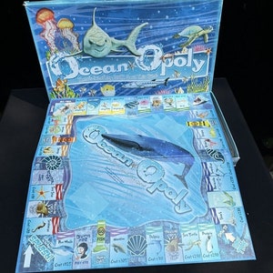 Oceanopoly Ocean Opoly Monopoly Fish Board Game the Sky Great Shape ...