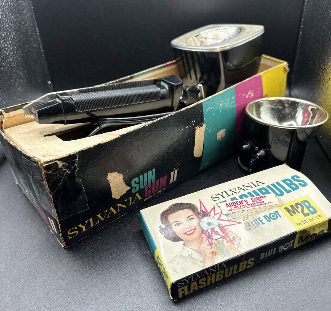 Vintage Sylvania Sun Gun II Movie Light Model SG-55 WORKS! W Box Bulbs ...