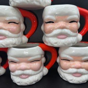 Vintage 1951 Jamar Mallory Ceramic Studio Santa Claus Set of 6 Mugs S1 ...