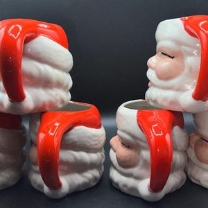 Vintage 1951 Jamar Mallory Ceramic Studio Santa Claus Set of 6 Mugs S1 ...