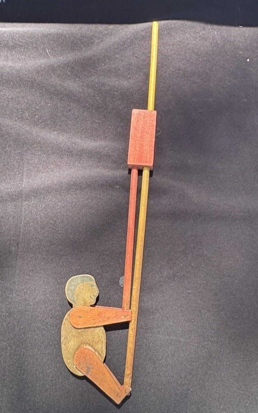 Vintage Primitive Folk Art Carved Wood Jointed Man Dancing Walking Toy ...