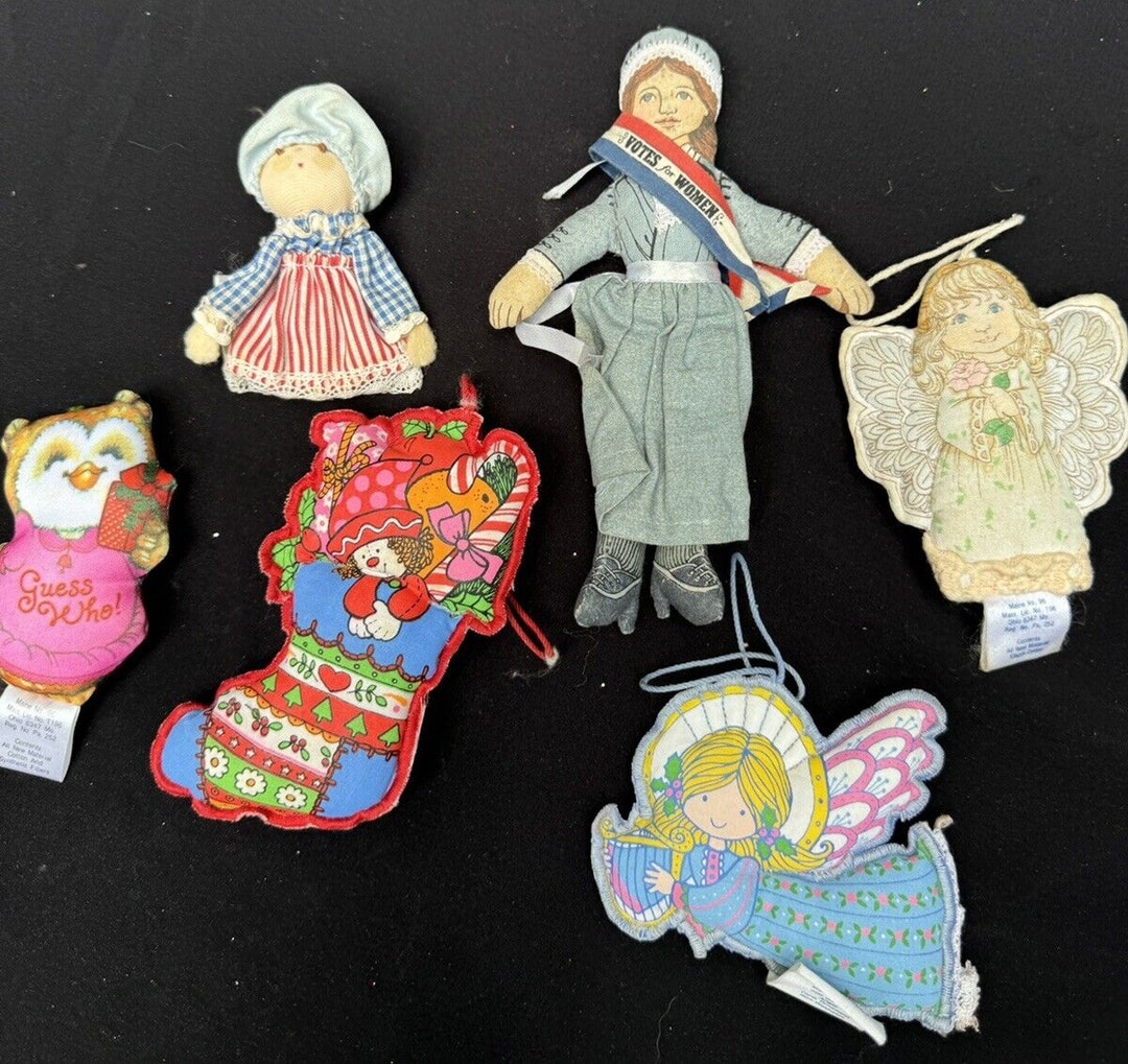Lot of Six Vintage 1970’s & 80s Fabric Hallmark Ornaments -S1C - Etsy