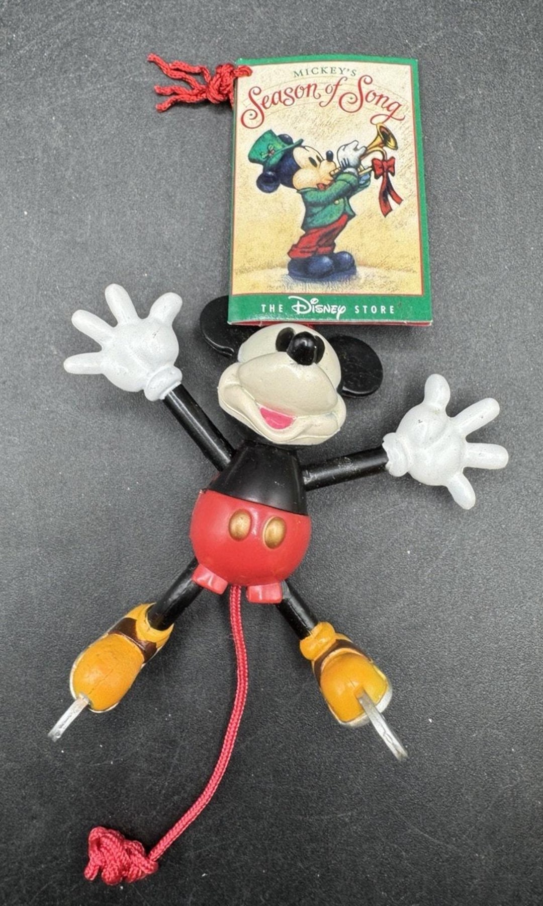 New 1990’s Disney Store Pull String Mickey Mouse Ice Skates Ornament ...