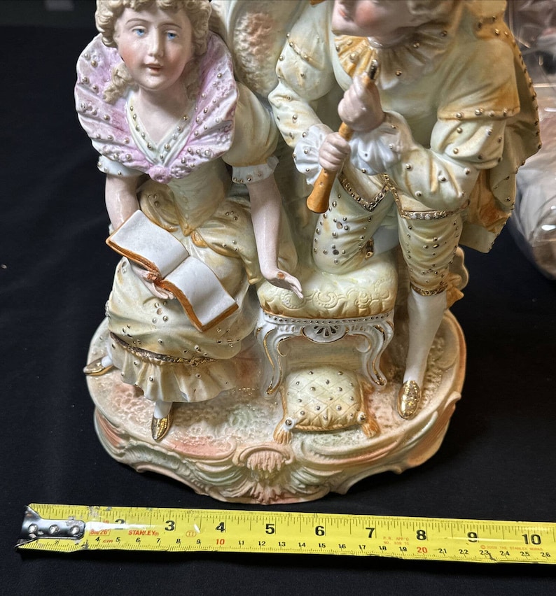 Antique Porcelain Bisque Family Figurine French Victorian Colonial 14 ...