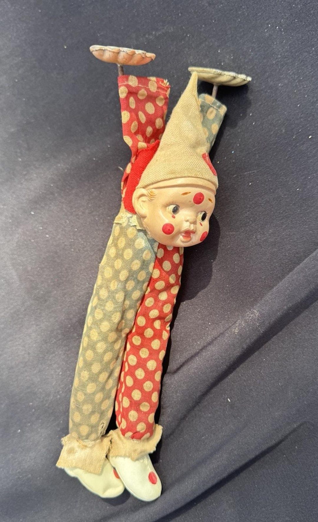 CIRCUS Clown Doing Hand Stand Tin Wind up Toy Japan 1930s WORKS! -TO18 ...