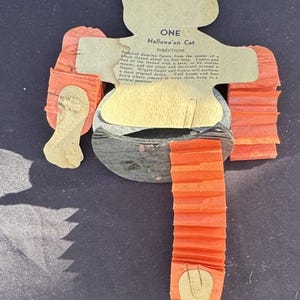 1940’s Halloween Die Cut Cat Crepe Paper Arms & Legs Hanging Decoration ...
