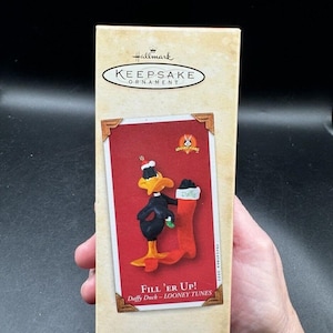 Brand New Looney Tunes Hallmark Christmas Ornament Daffy Duck Fill Er ...