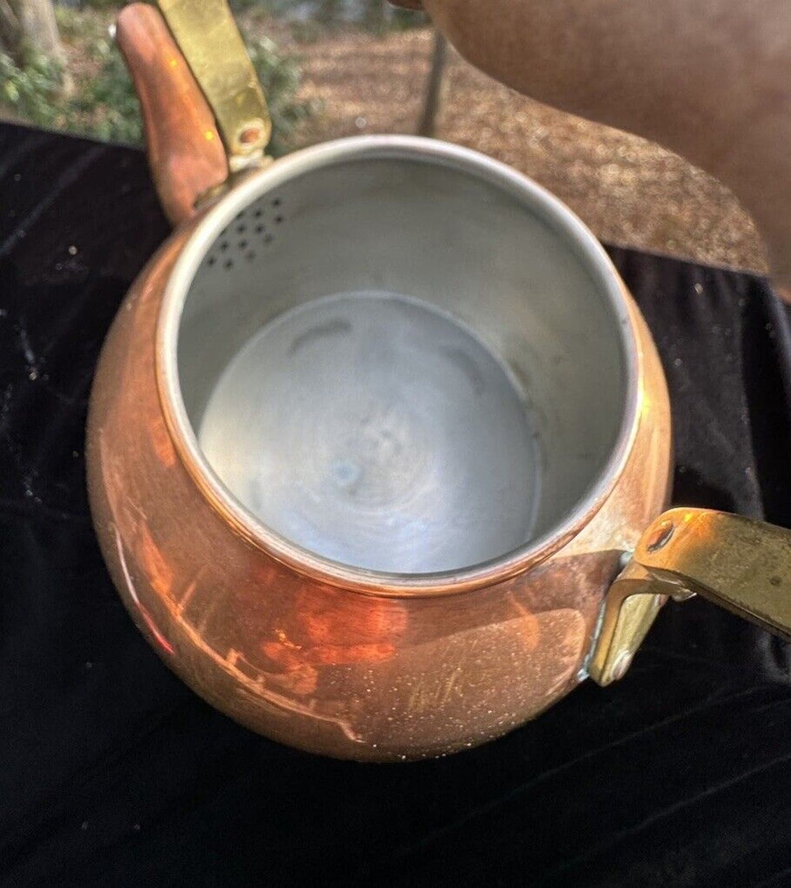 Vtg Tagus R50 Portugal Copper Coffee Tea Pot Kettle Lid 3 Cup Wood ...