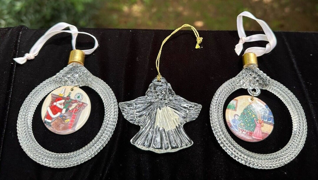3 1980s Princess House Lead Crystal Glass Christmas Ornaments ch4 - Etsy