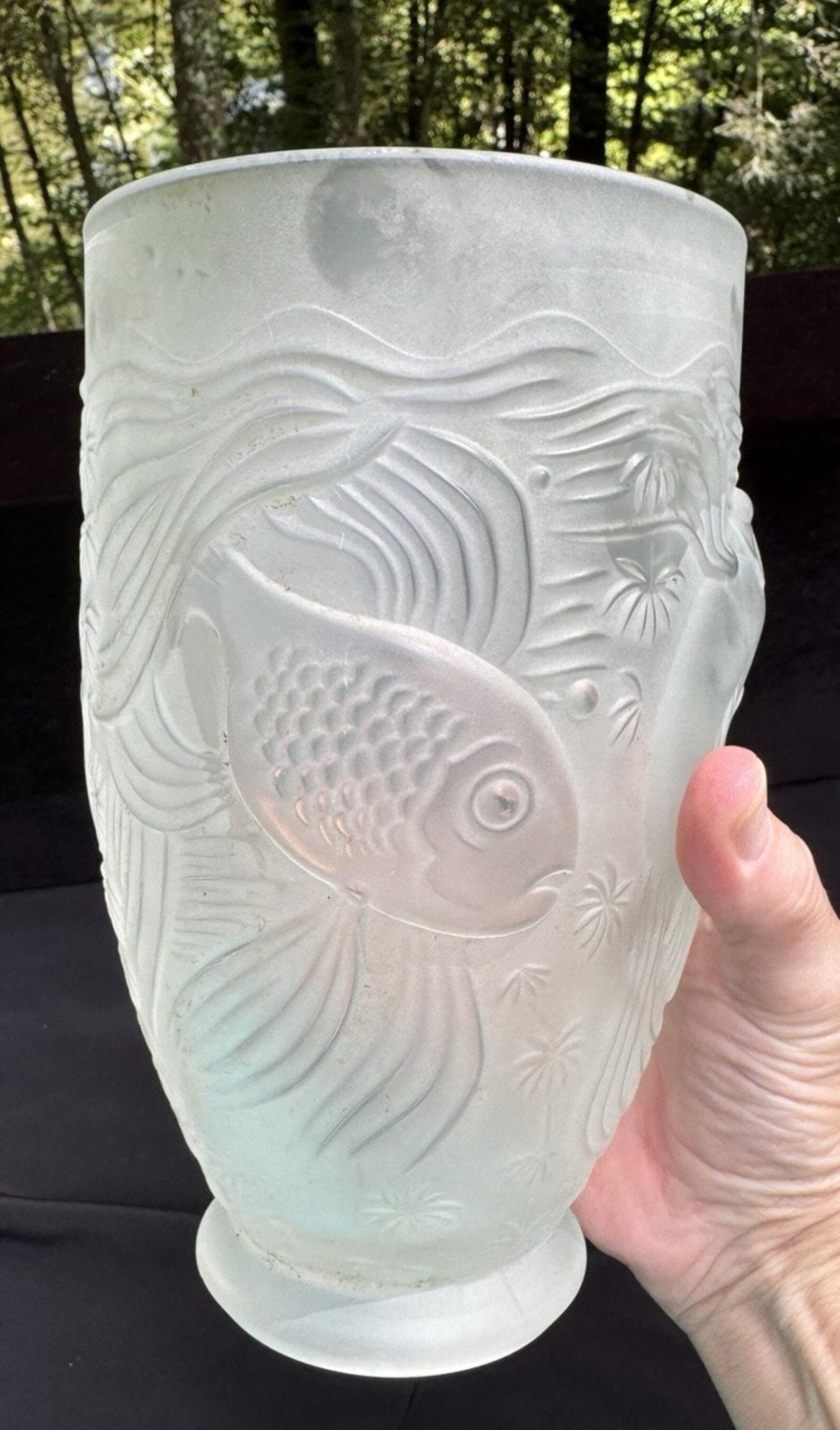 Barolac Art Deco Koi Goldfish Glass Vase Wavy Rim Josef Inwald Czech - Etsy