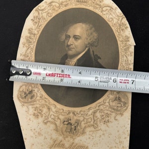 1857 Steel Engraving by William Wellstood of John Adams Border W ...