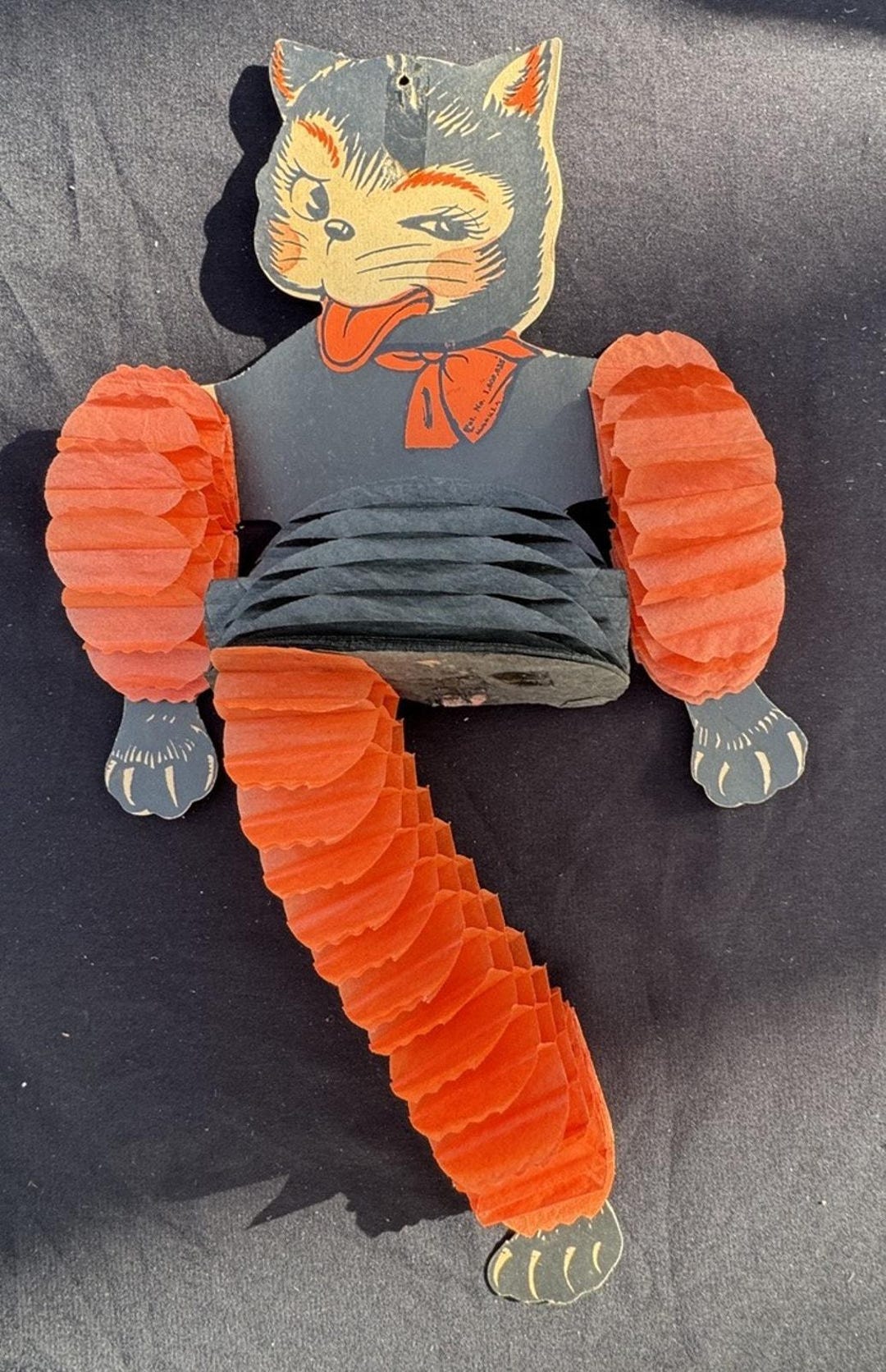 1940’s Halloween Die Cut Cat Crepe Paper Arms & Legs Hanging Decoration ...