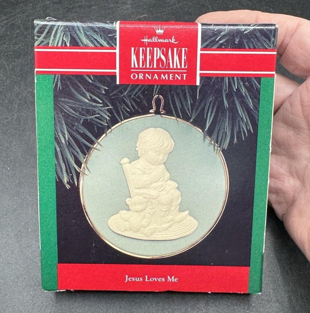 Hallmark Jesus Loves Me 1992 Cameo Christmas Christmas Tree Ornament ...