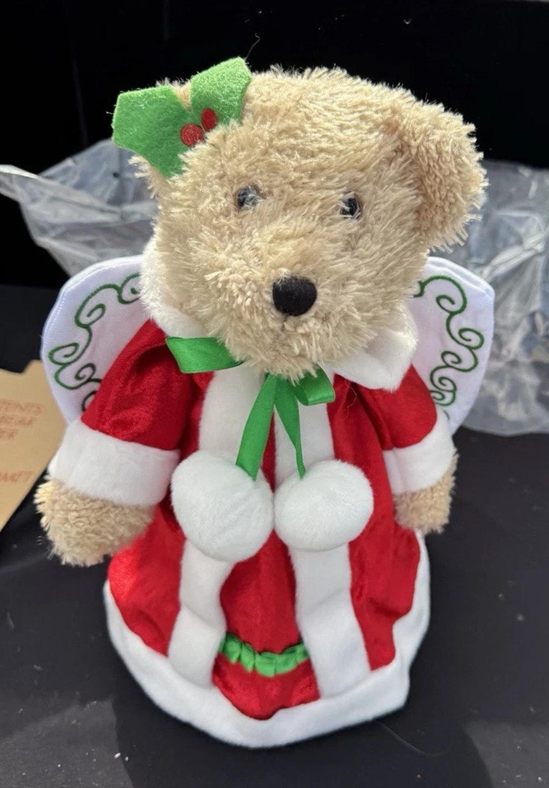 Vintage Avon Angel Teddy Bear Tree Topper New Red White 12” Tall - Etsy