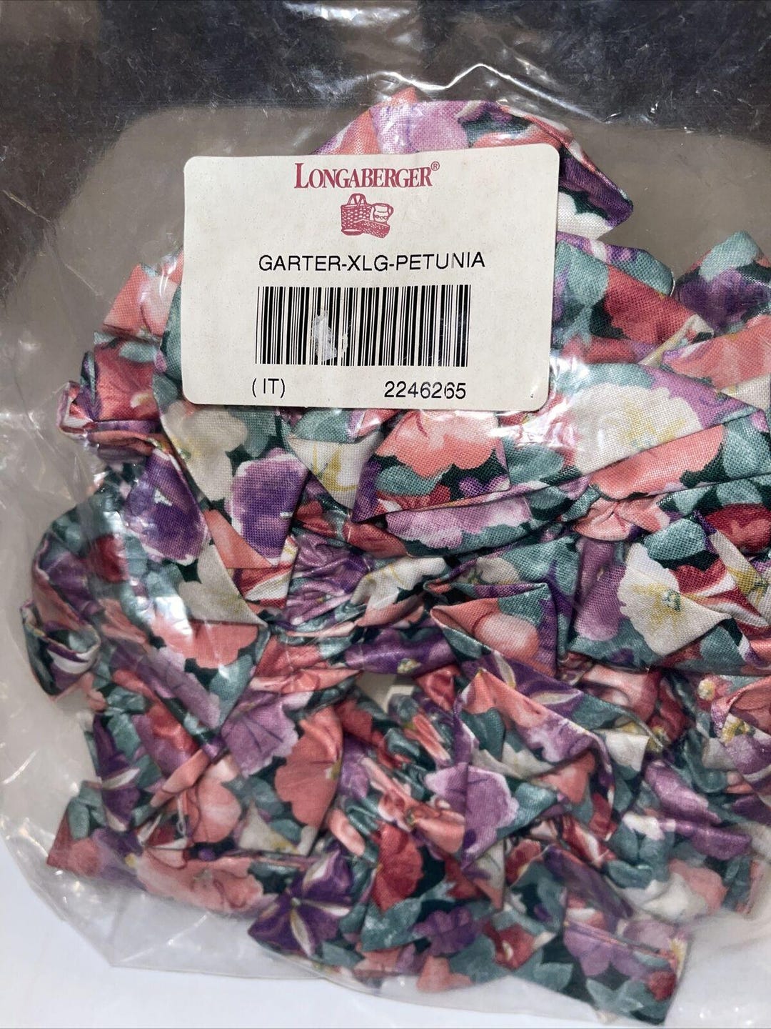 Vintage 1990's Longaberger Garter Extra Large XLG Petunia #2246265 NEW ...