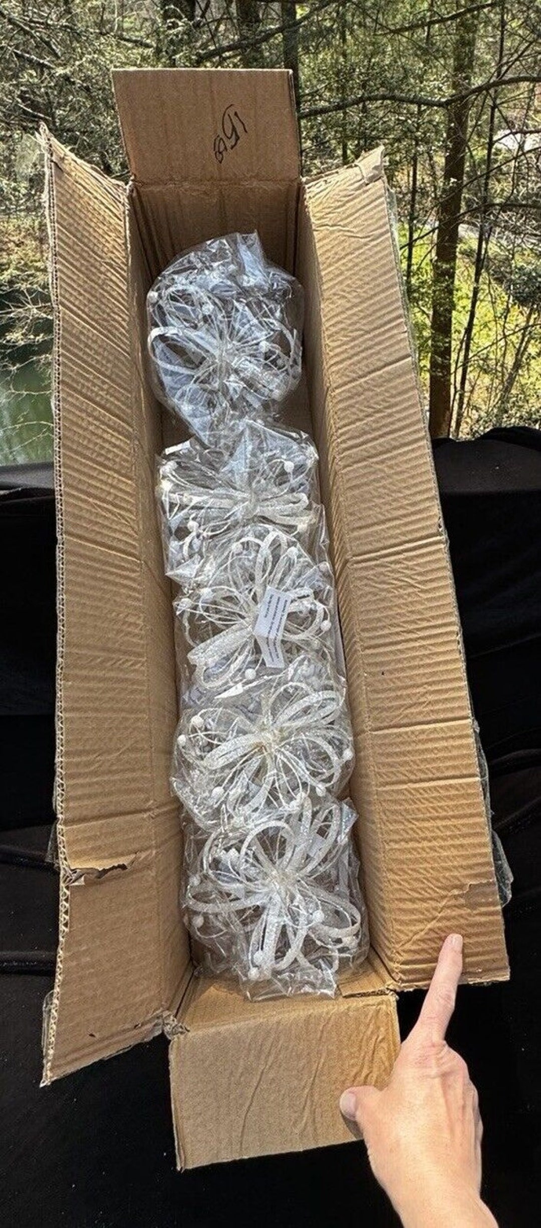 New Set of (5) 7" Glittered Ribbon Ornaments by Valerie Parr Hill QVC ...