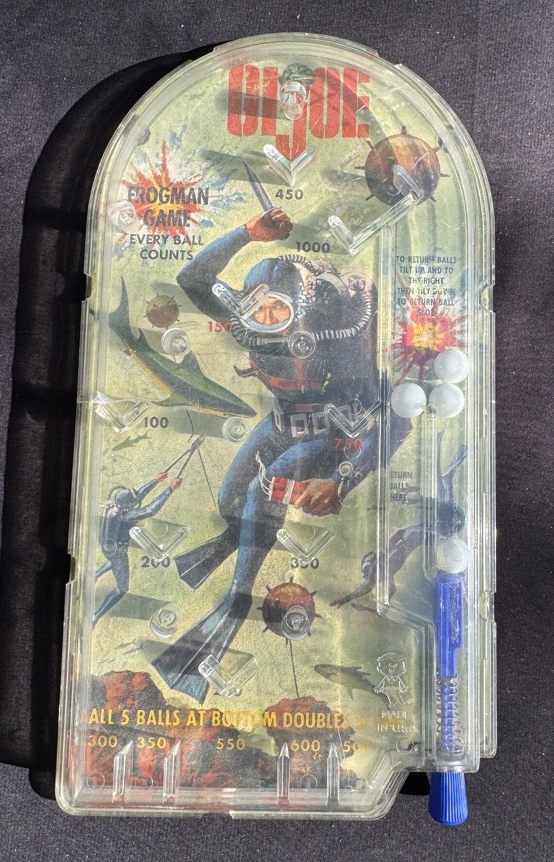 Rare Vintage 1960s GI Joe Frogman Tabletop Pinball Game - Etsy