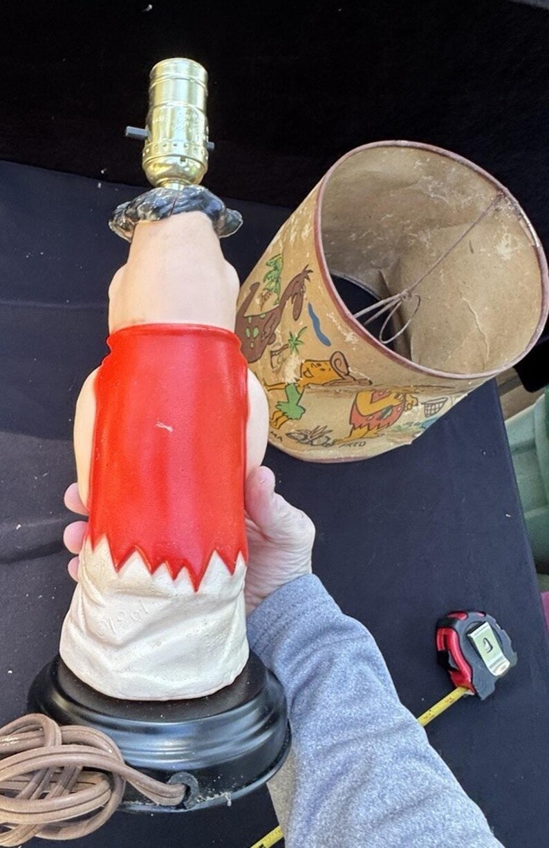 Rare 1961 Flintstones Fred Table Lamp & Poor Cond Shade Works! Hannah ...