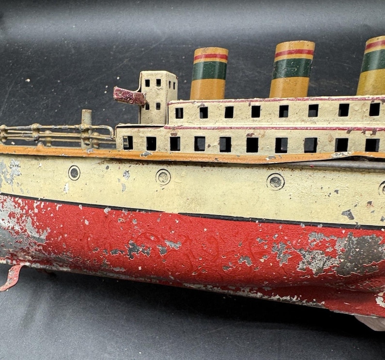 Antique Windup Ocean Liner Boat Three Stack Made in Germany Marklin or ...