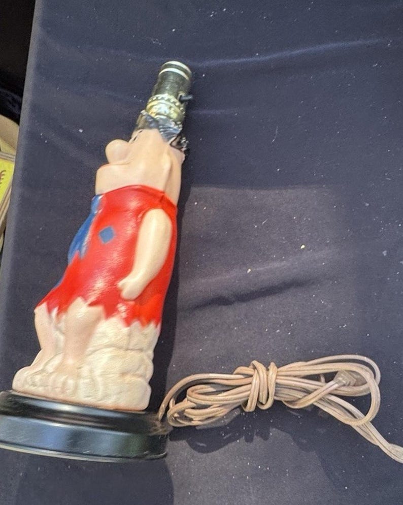 Rare 1961 Flintstones Fred Table Lamp & Poor Cond Shade Works! Hannah ...