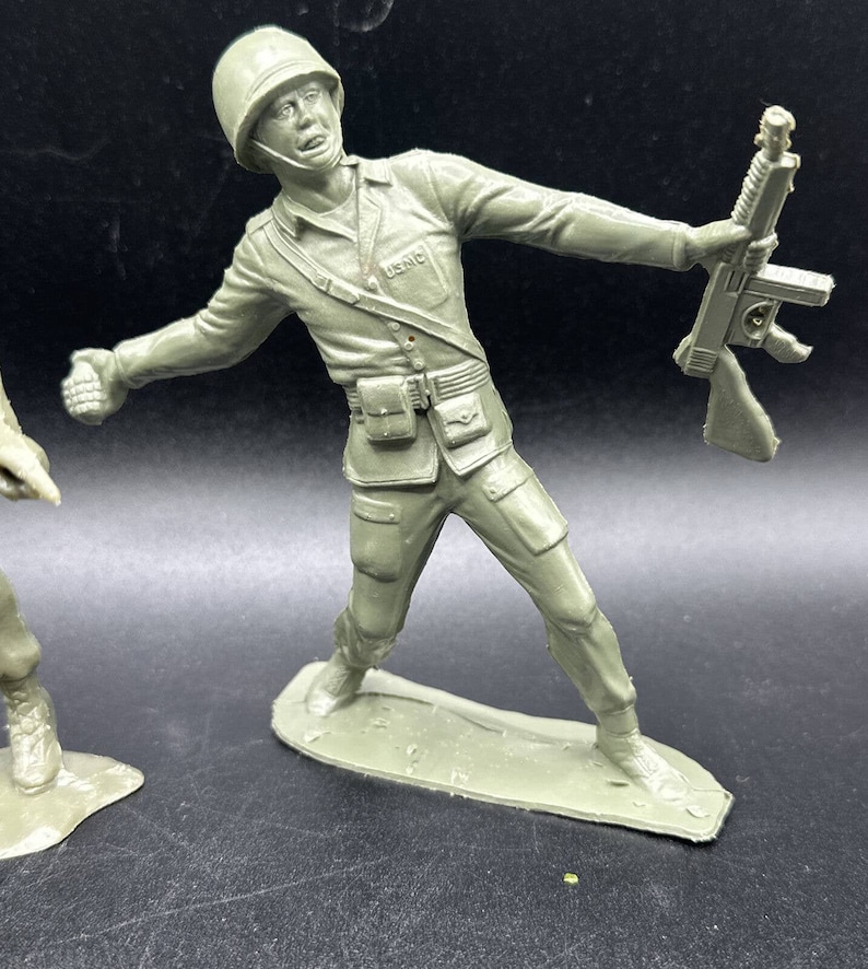 Vintage Louis Marx 6” & 5” WWII Army JUMBO Lot of 2 1960s Excellent ...