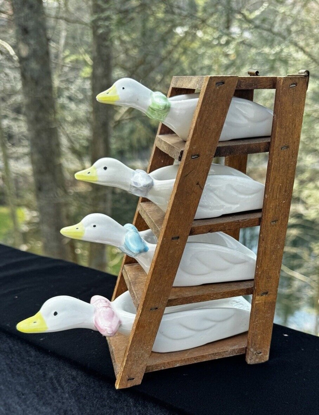 1990 Geese Ducks on Ladder Measuring Scoops Measuring Cups Vtg Set of 4 ...